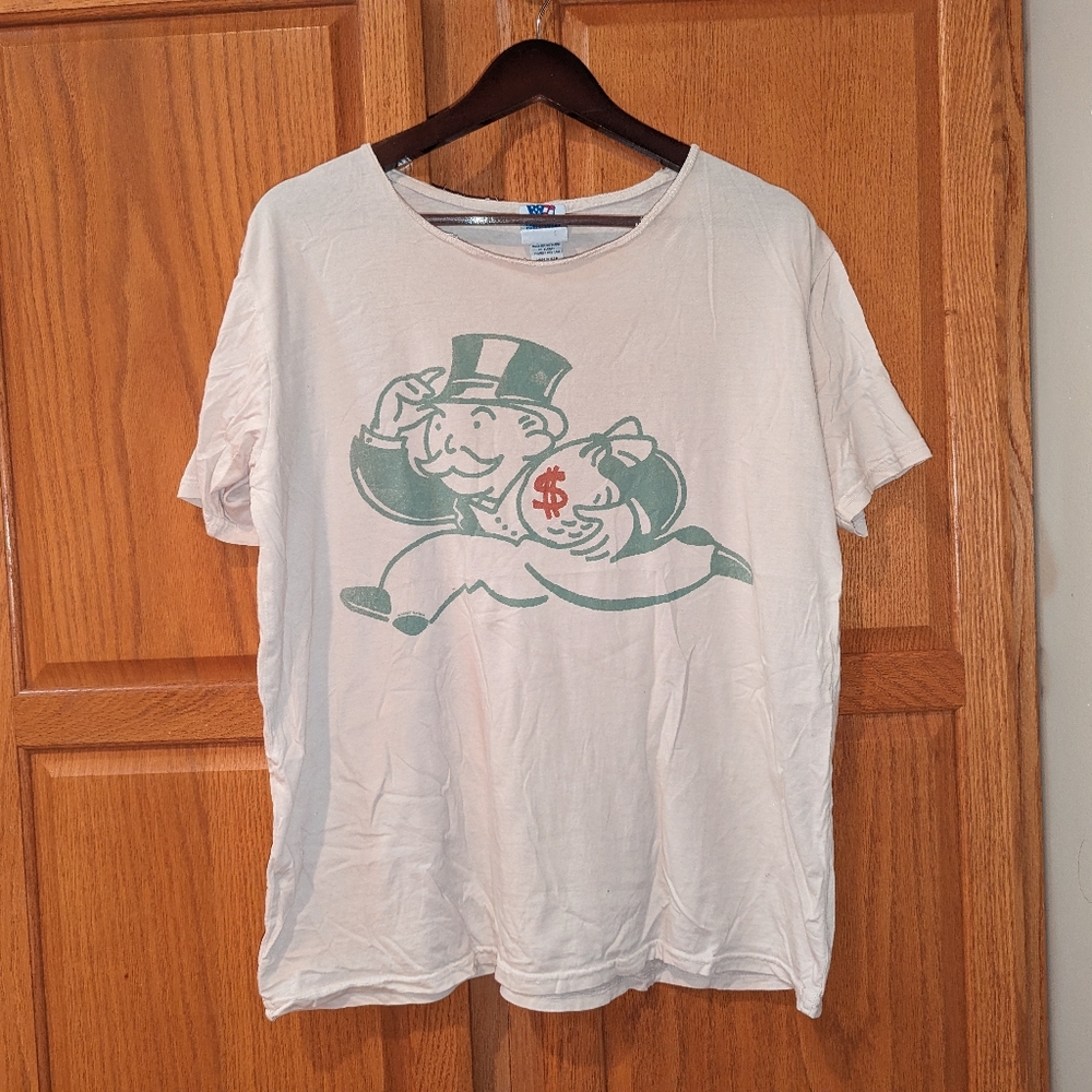 Vintage Junk Food Monopoly Man Money Bag T Shirt Men … - Gem
